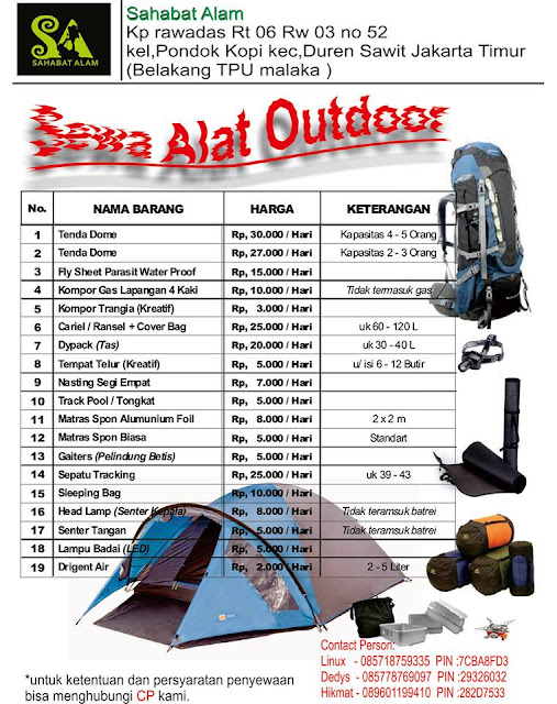 Sewa Alat Outdoor Jakarta Timur - SUPPORT by