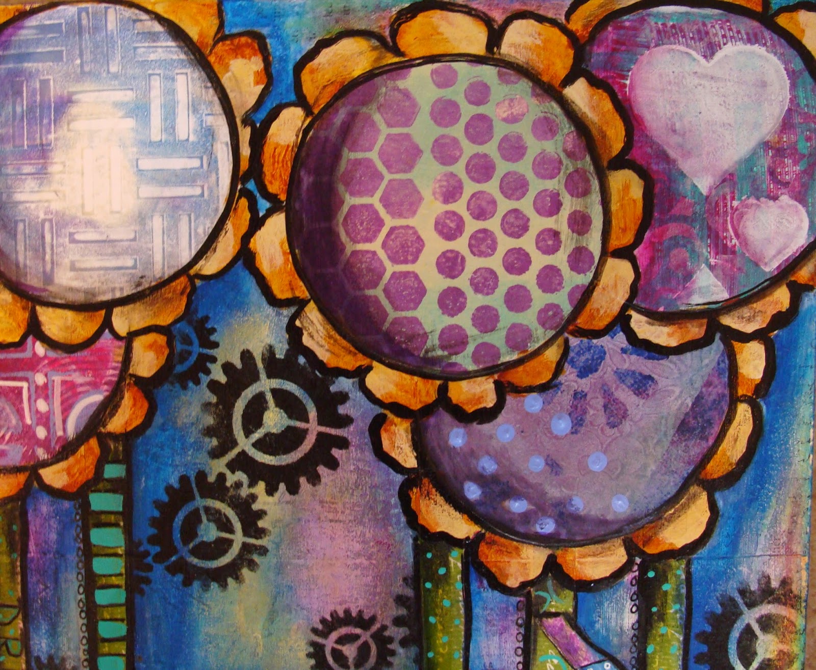 My Art Journal: Round Gelli Plate Tutorial Part 2