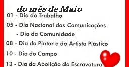BLOG DEVA-NEIOS seu espaço de leitura: datas comemorativas do mês de maio