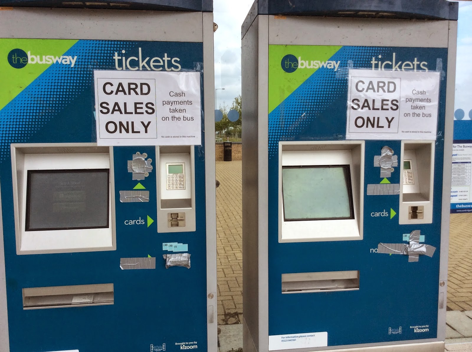 Travelling the Cambridgeshire guided busway: Ticket machines vandalised