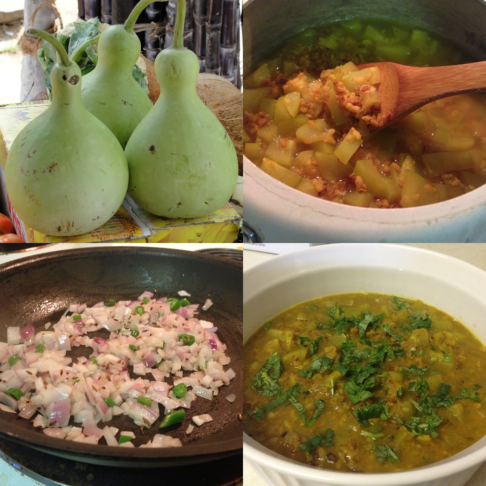 Laau-Mooga Dalma (Bottle gourd and Moong Daal) - An Odiya weekday favorite
