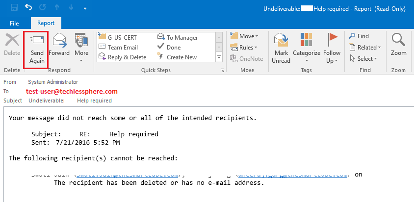 Techies Sphere: NDR - Office 365: Your message did not reach some or ...