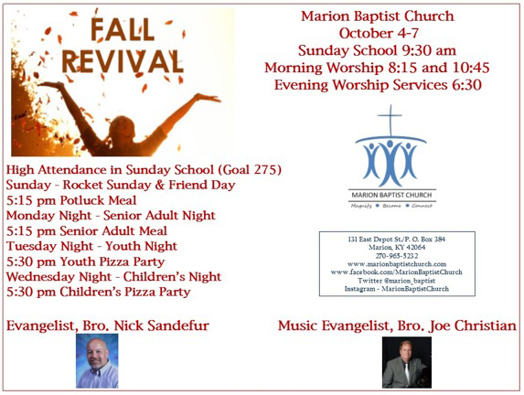The Press Online: Join us for Fall Revival at MBC