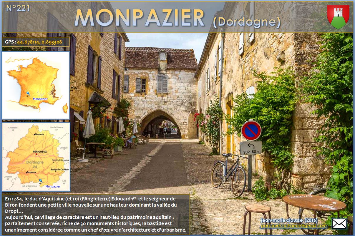 Parcourir la France: 221 - MONPAZIER. (Dordogne -24)