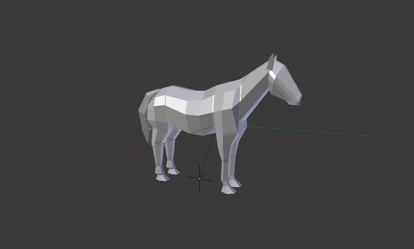 high low poly of the horse for texturing/normal map