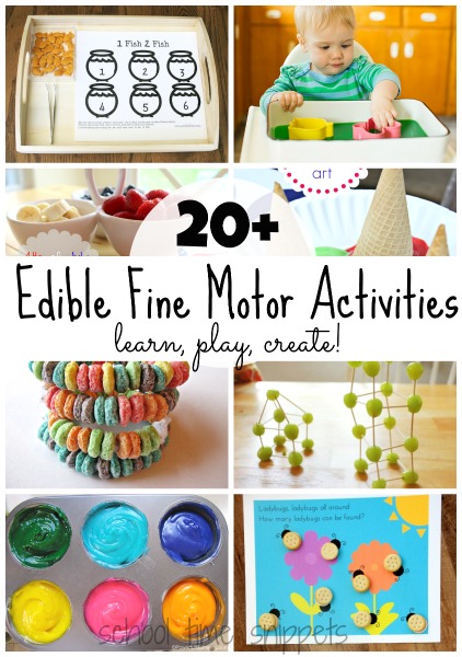 20+ Edible Fine Motor Activities | School Time Snippets