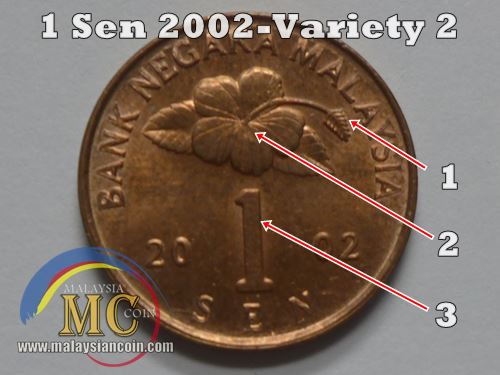 Variety syiling 1 sen 2002 - Malaysia Coin