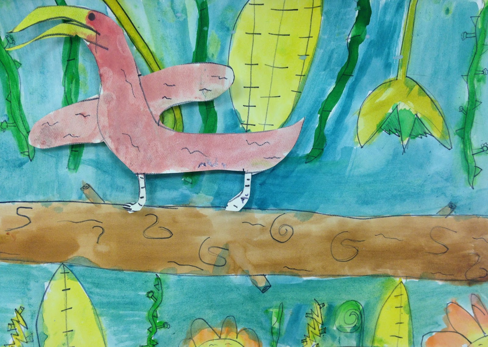 Art Room Blog: Henri Rousseau-Jungle Parrot 2nd Grade Lesson Plan