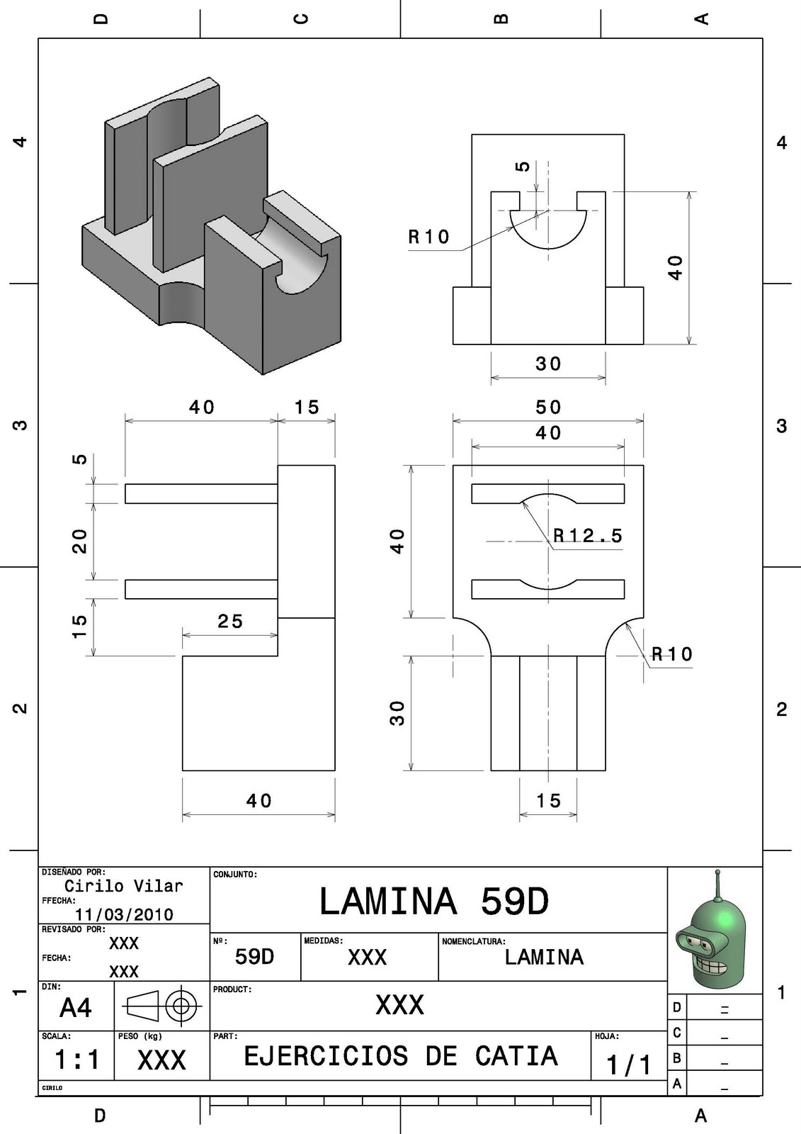 Diseño mecánico: EJERCICIOS Y TRABAJOS EN AUTODESK INVENTOR 2012