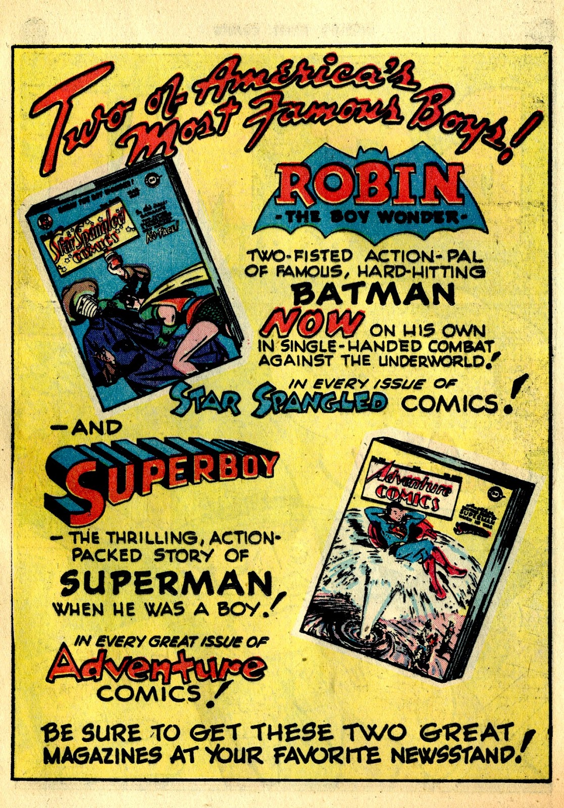 Vintage DC Comics house ads