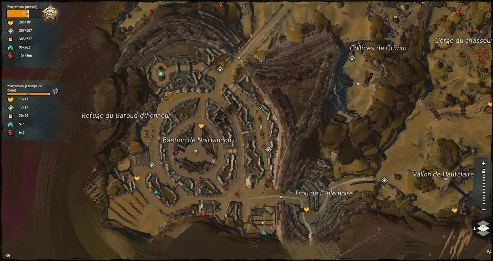 Découvre Guild Wars II: Cartographie Champs de ruine - Zone 30 à 40