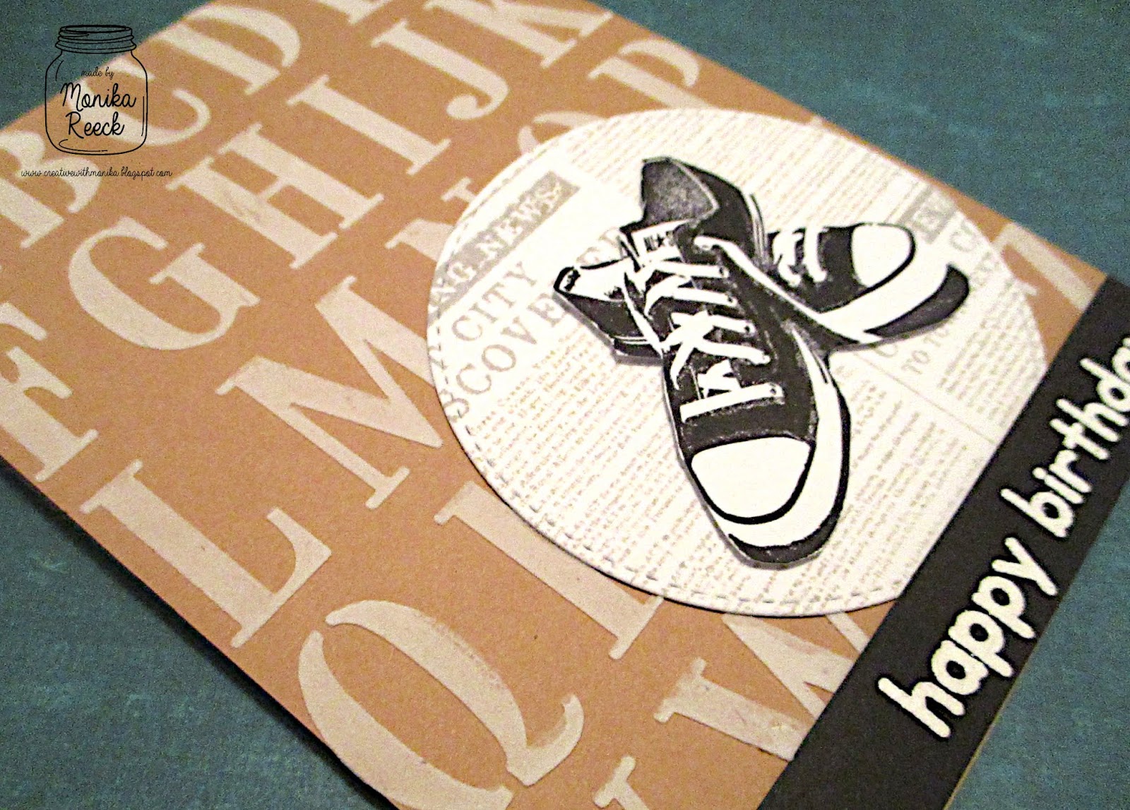 Creative With Monika: Manly-Shoes (Sneakers) Birthday Card