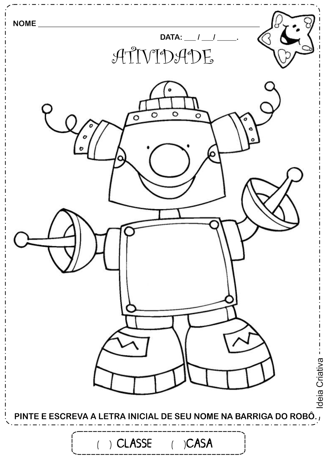 Atividade letra inicial Robô | Ideia Criativa - Gi Carvalho Educação ...