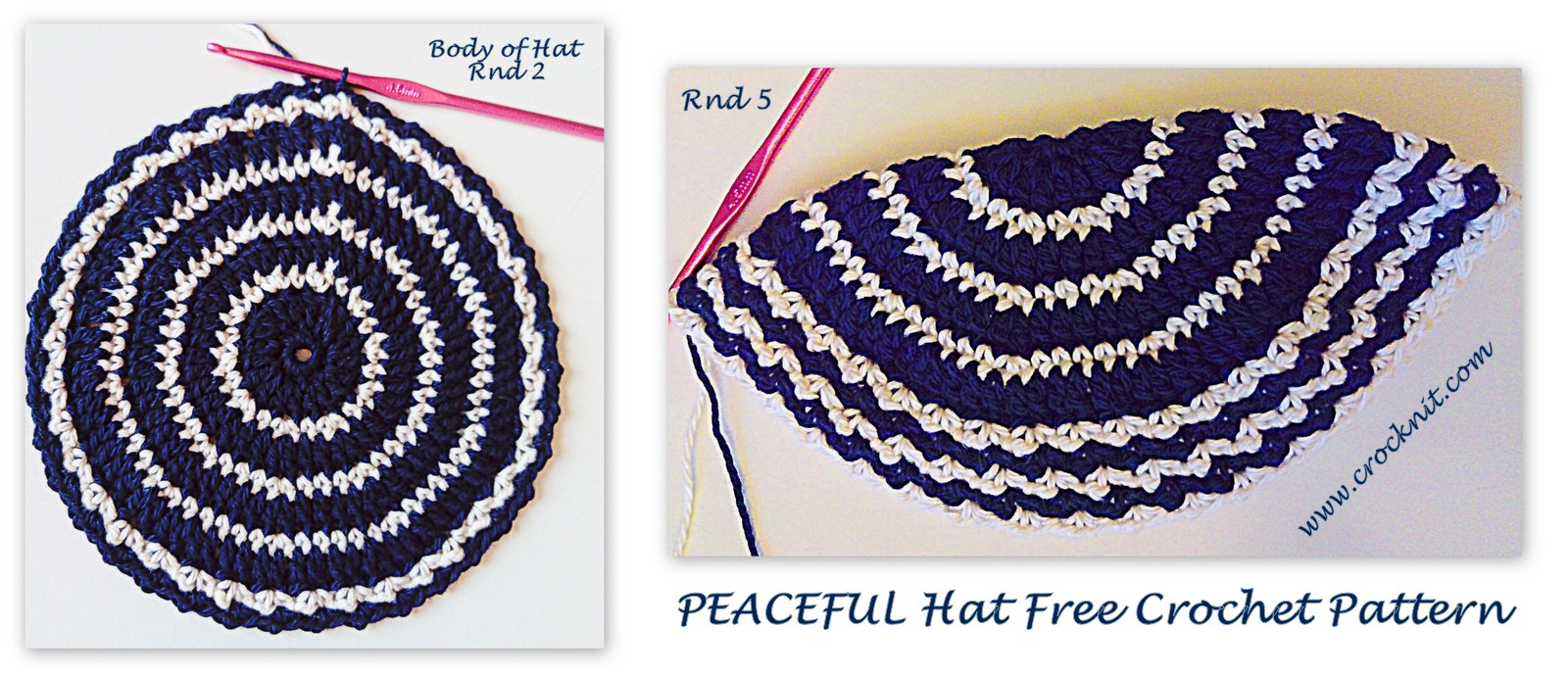MICROCKNIT CREATIONS: SLEEP Hats Free Crochet Pattern #3 PEACEFUL HAT