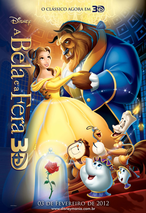 Divulgado Pôster Oficial de relançamento do filme " A Bela e a Fera ...