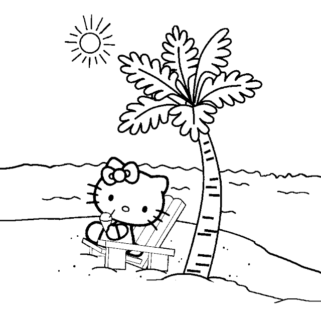 Kumpulan Mewarnai Gambar Hello Kitty - Mahir Warnai Gambar