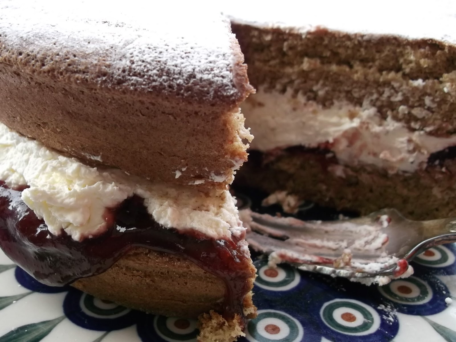 chip butties and noodle soup: fat free sponge with full fat filling