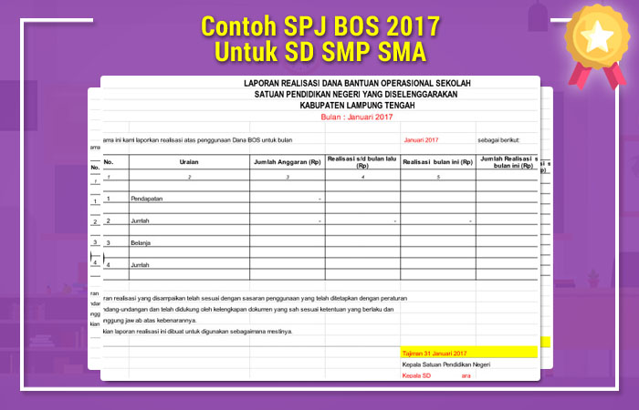 Contoh SPJ BOS 2017 Untuk SD SMP SMA - LAPORAN BOS