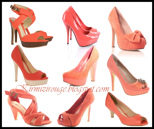 Kırmızı Ruj: Mercan Rengi ayakkabılar