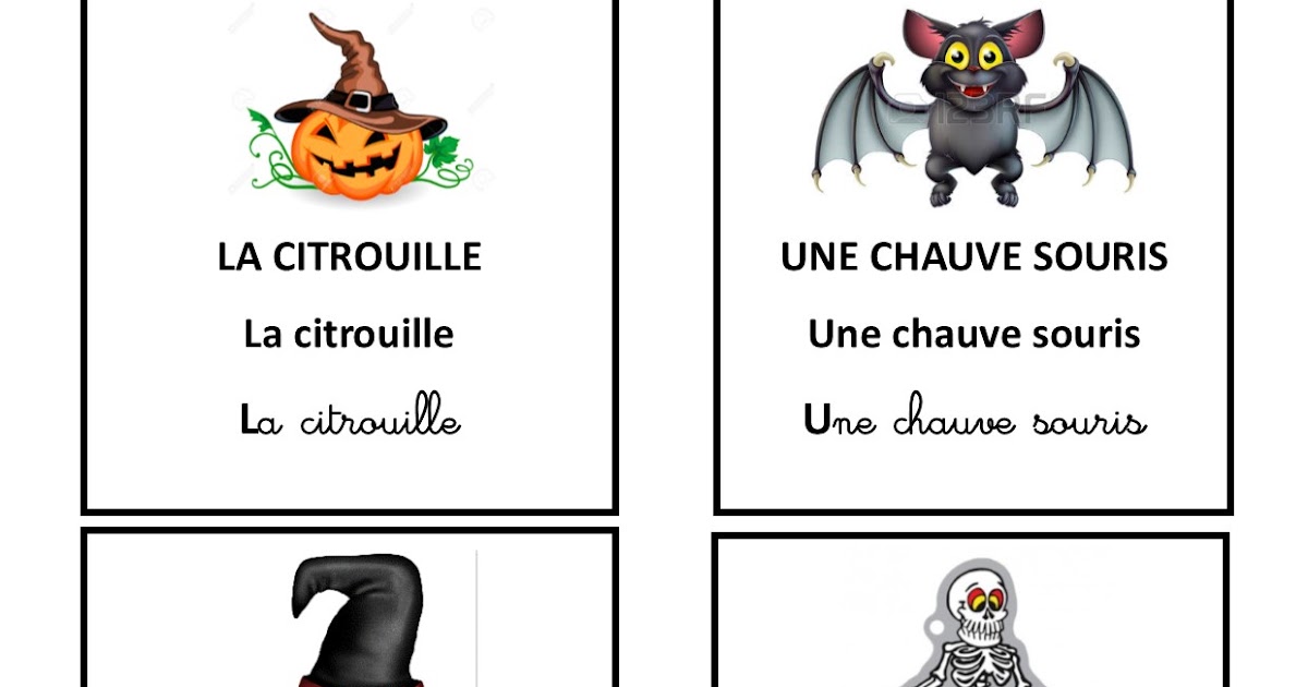 Chez Maicresse Karine: Carte de nomenclature Halloween
