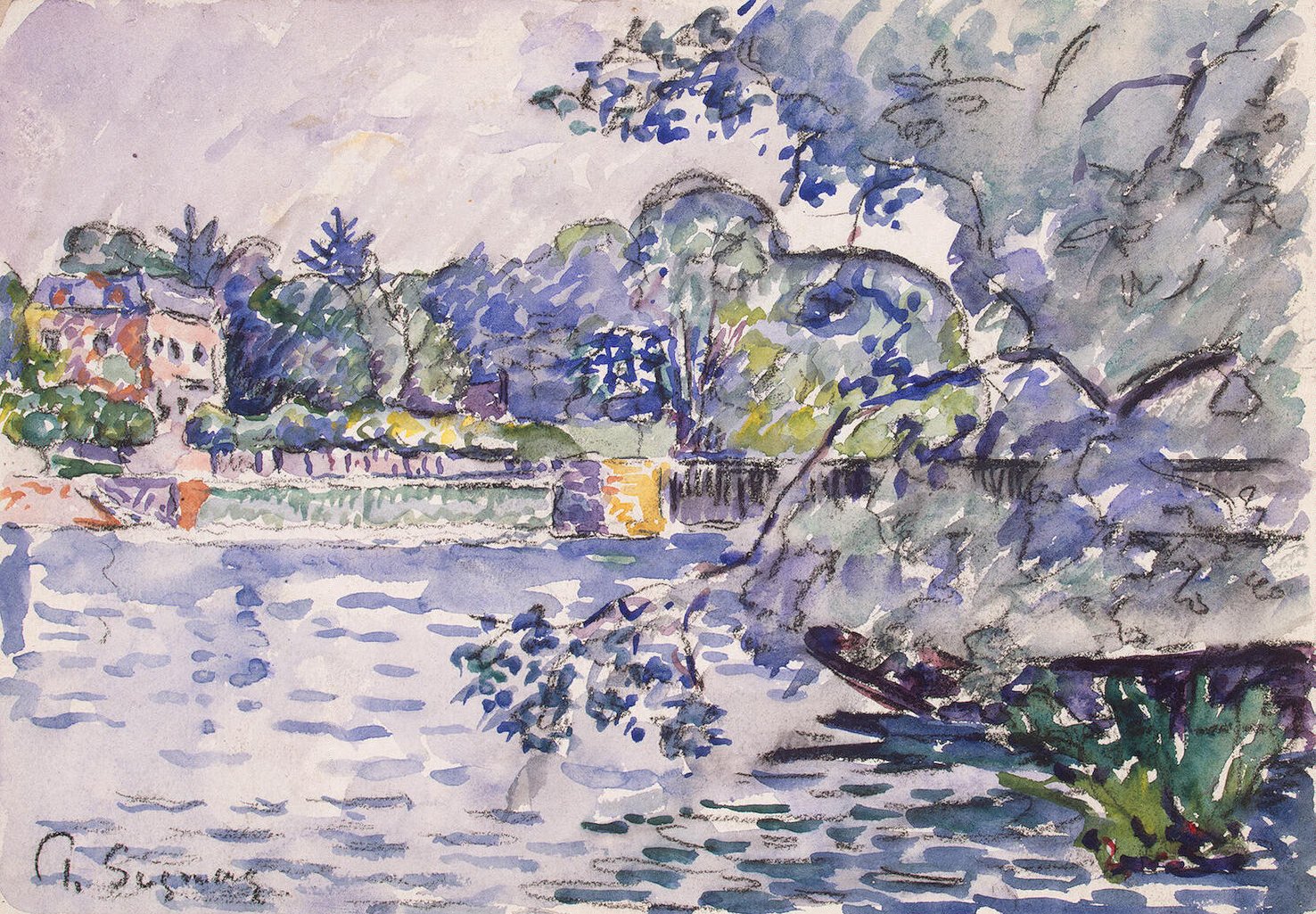 Banks of the Seine - Paul Signac | Endless Paintings