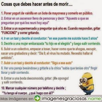 Las cosas que quiero hacer antes de morir