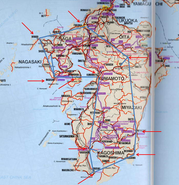 Peter en Carina's Reisblog: Overview Kyushu trip