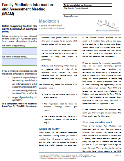 The Custody Minefield: Confused by the C100 Form or when to use Form FM1?