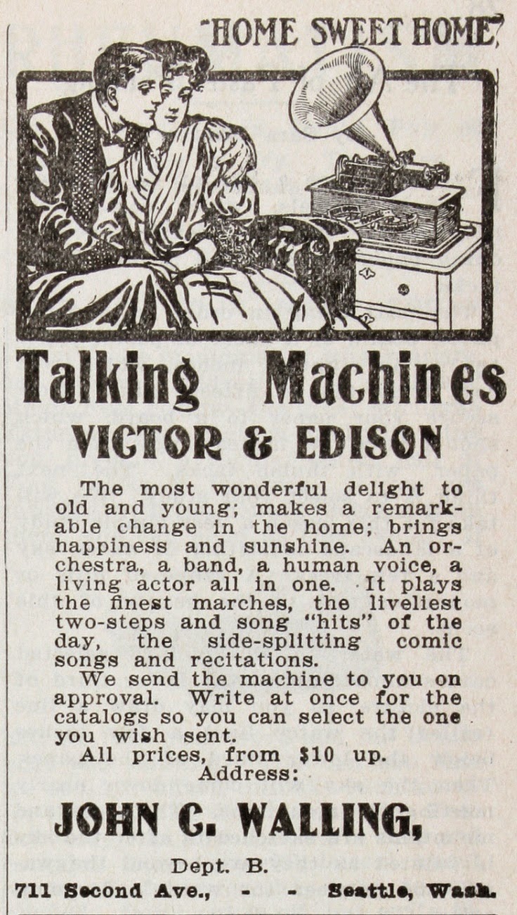 Phonautographist : Home Sweet Home Vintage Talking Machine Advertisement