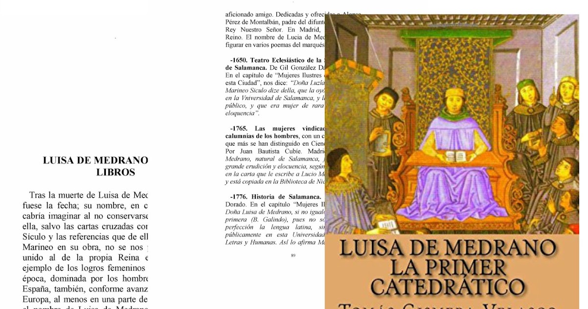 LUISA (Lucía) DE MEDRANO: LUISA DE MEDRANO, LA PRIMER CATEDRÁTICO