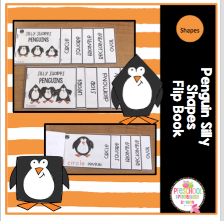 Penguin Silly Shapes Flip Book (2 books) ~ Preschool Printables