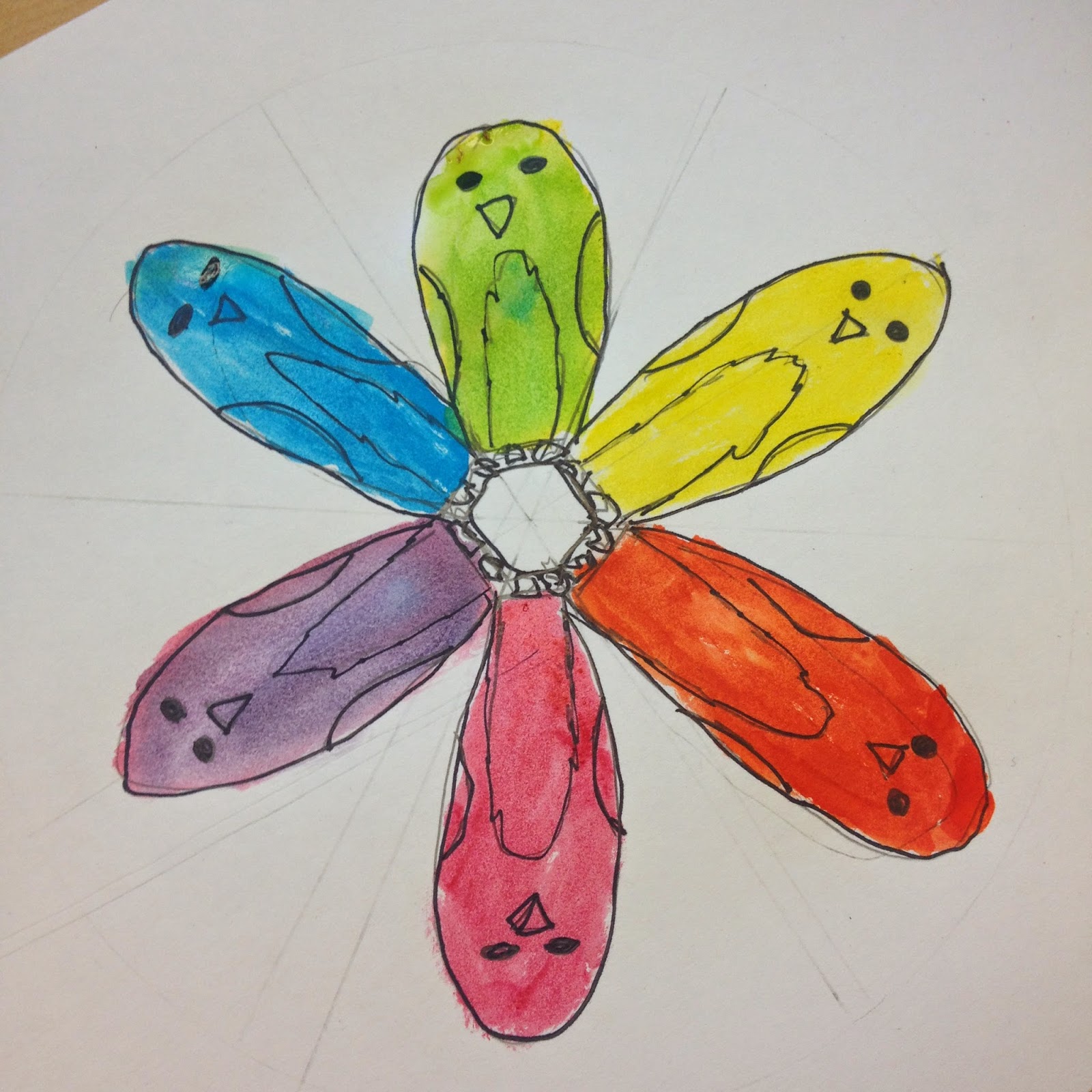 come to the Art side: Monday Mayhem: Radial Symmetry Color Wheel!