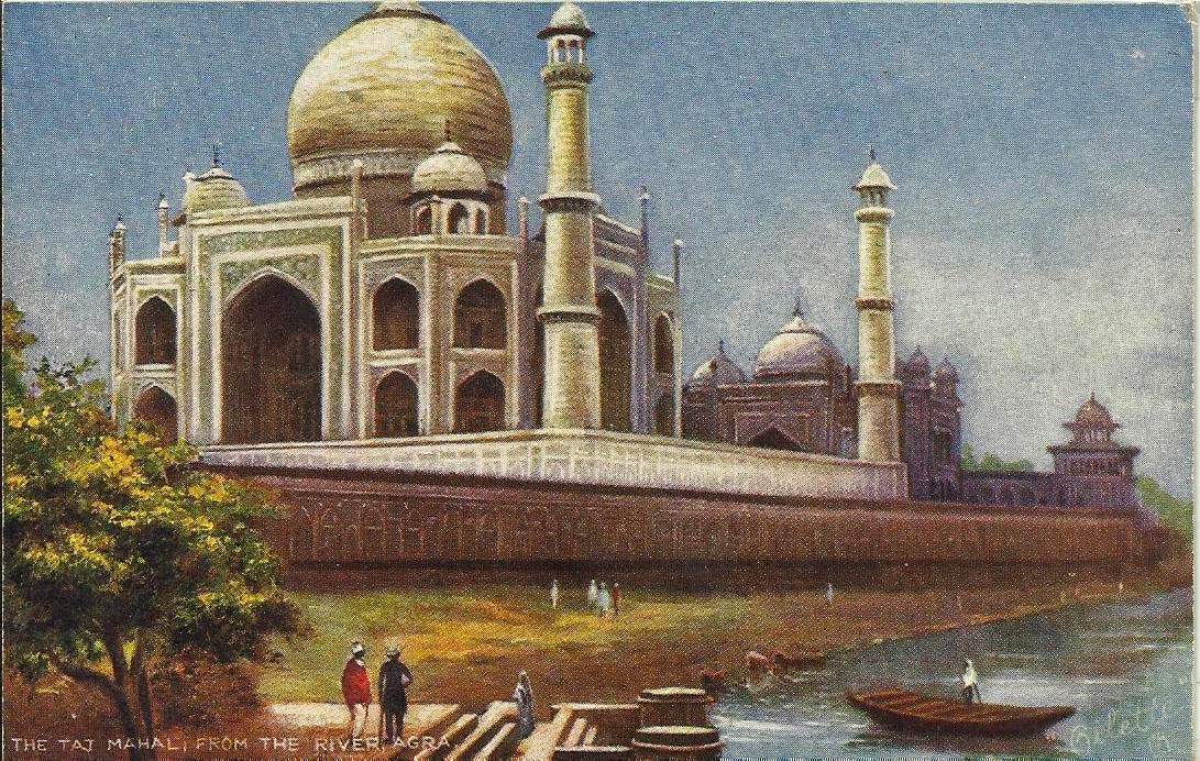 Heritage of India: Taj Mahal from the River vintage postcard