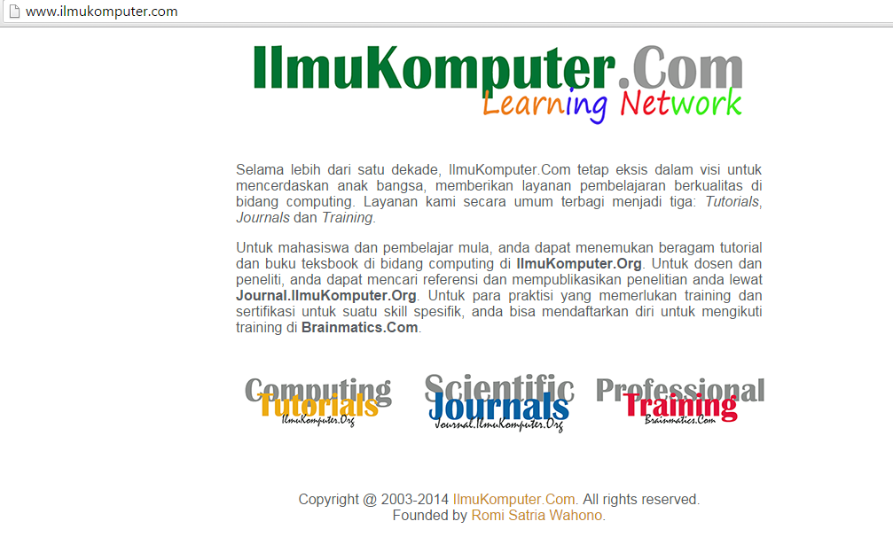 satrio priambudi: Analisis Website E - Learning www.ilmukomputer.com