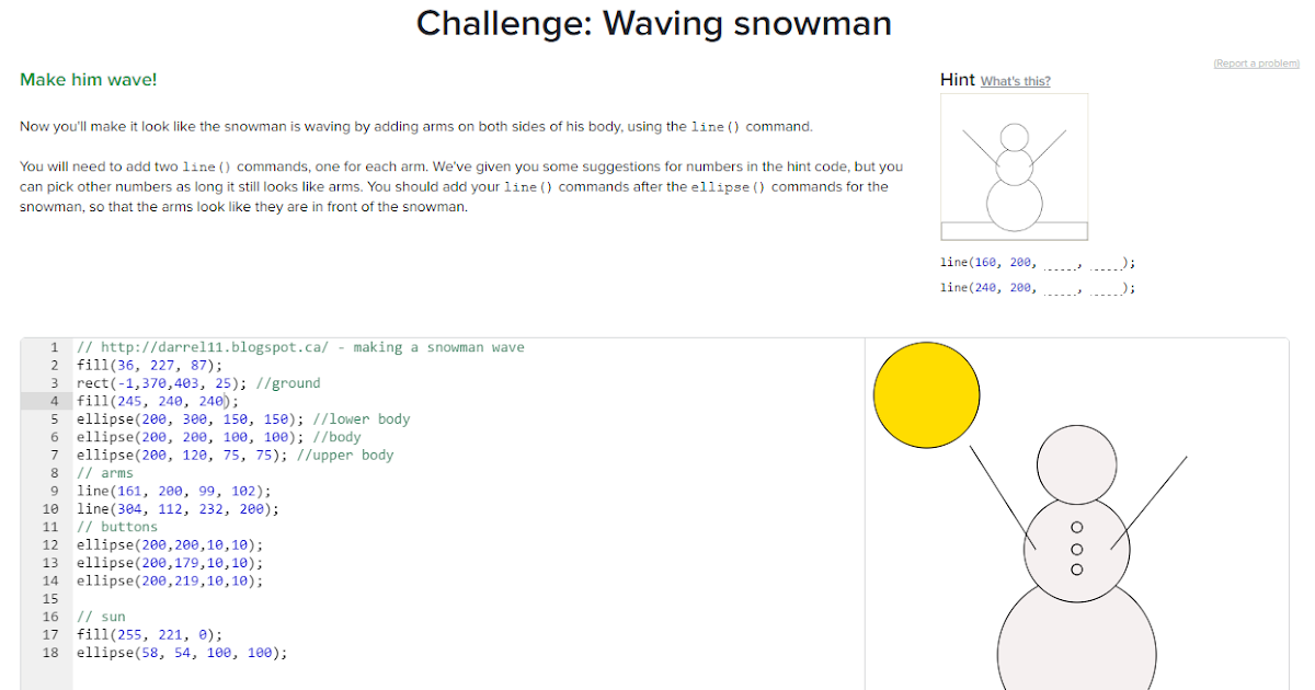 Blog: Khan Academy- Waving Snowman