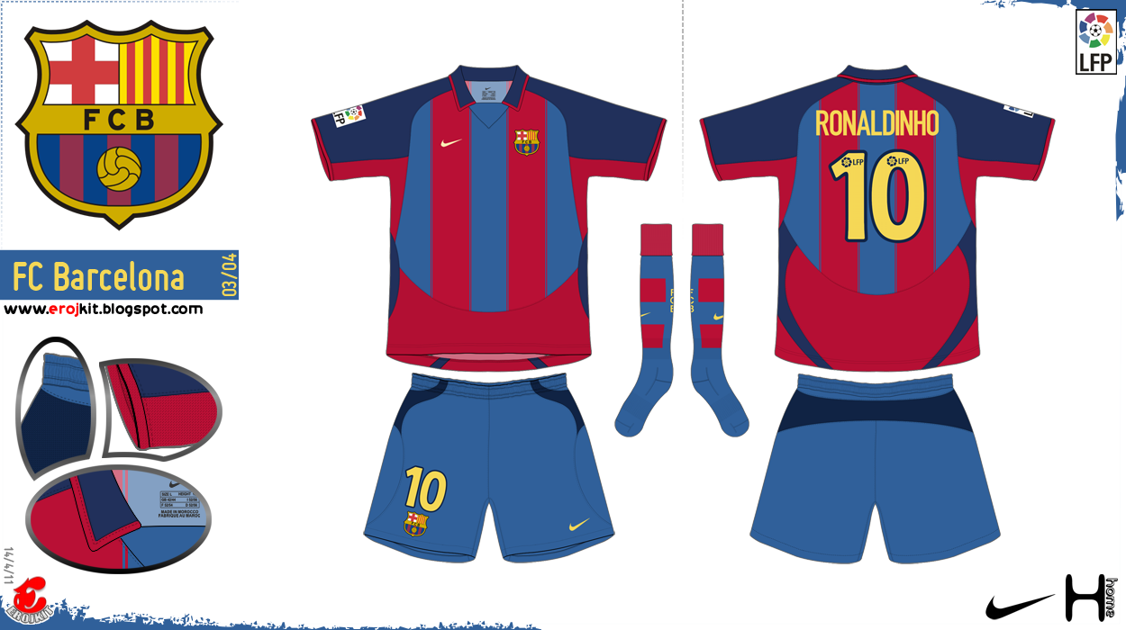 Kit Design, by eroj: 2003-04 Barcelona (Home, Away e Third)