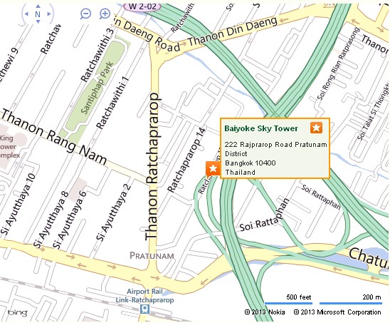 Baiyoke Sky Tower Bangkok Location Map | About BTS Bangkok Thailand ...