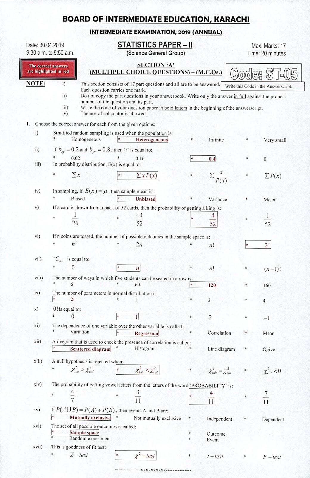 Education Is The Key To Success: Statistics Paper II - (English ...