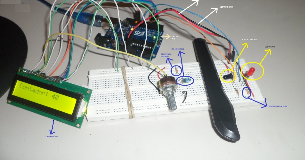 Arduino - led + fototransistor - contador: ARDUINO - CONTADOR CON LED ...