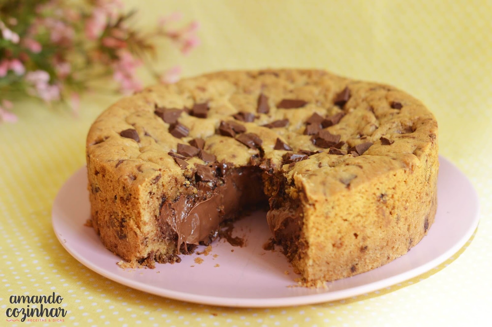 Torta Cookie recheada com Nutella - Amando Cozinhar