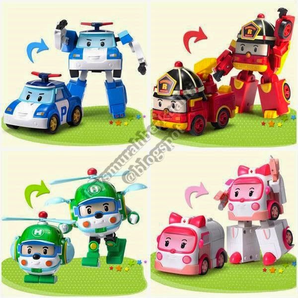 Robocar Poli 1 Set (Poli, Heli, Amber & Roi) | Toys Murah Berkualiti