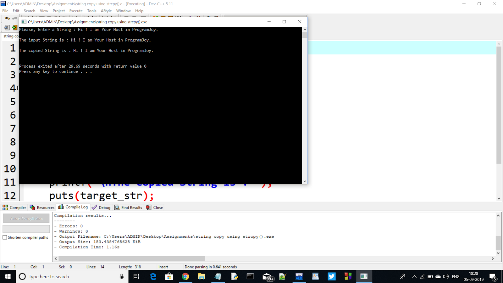 String Copy using strcpy() in C-Language String Copy using strcpy() in C-Language