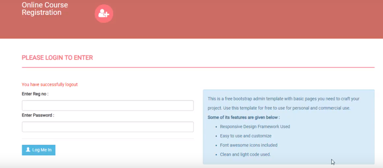 Online Course Registration System In Php Complete Project With Database Get Free Source Code