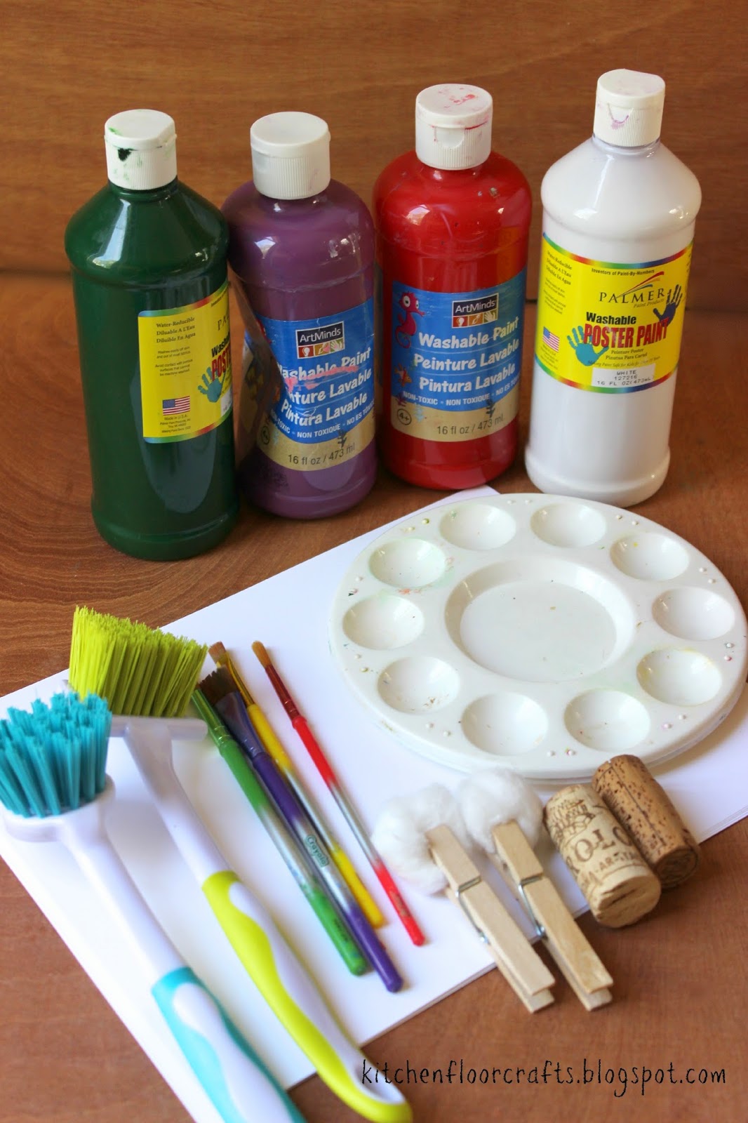 Kitchen Floor Crafts: Red Clover Painting Exploration