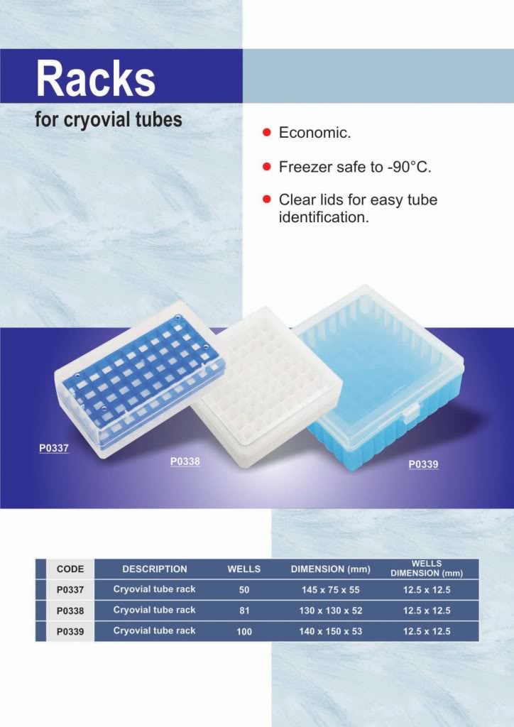 MD SUPPORT MARKETING: CRYOVIAL TUBES RACKS