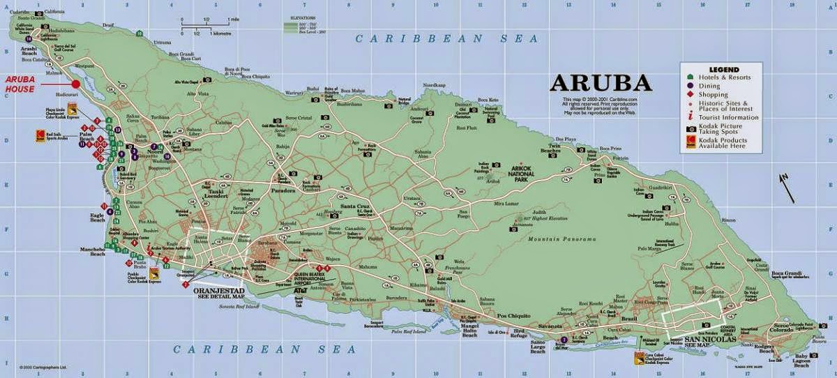 Carte du monde - Bon voyage: Carte Aruba