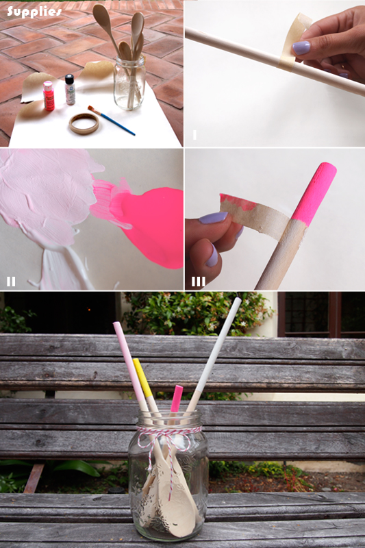 wild and free: DIY Wednesday: Color Blocked Spoons!