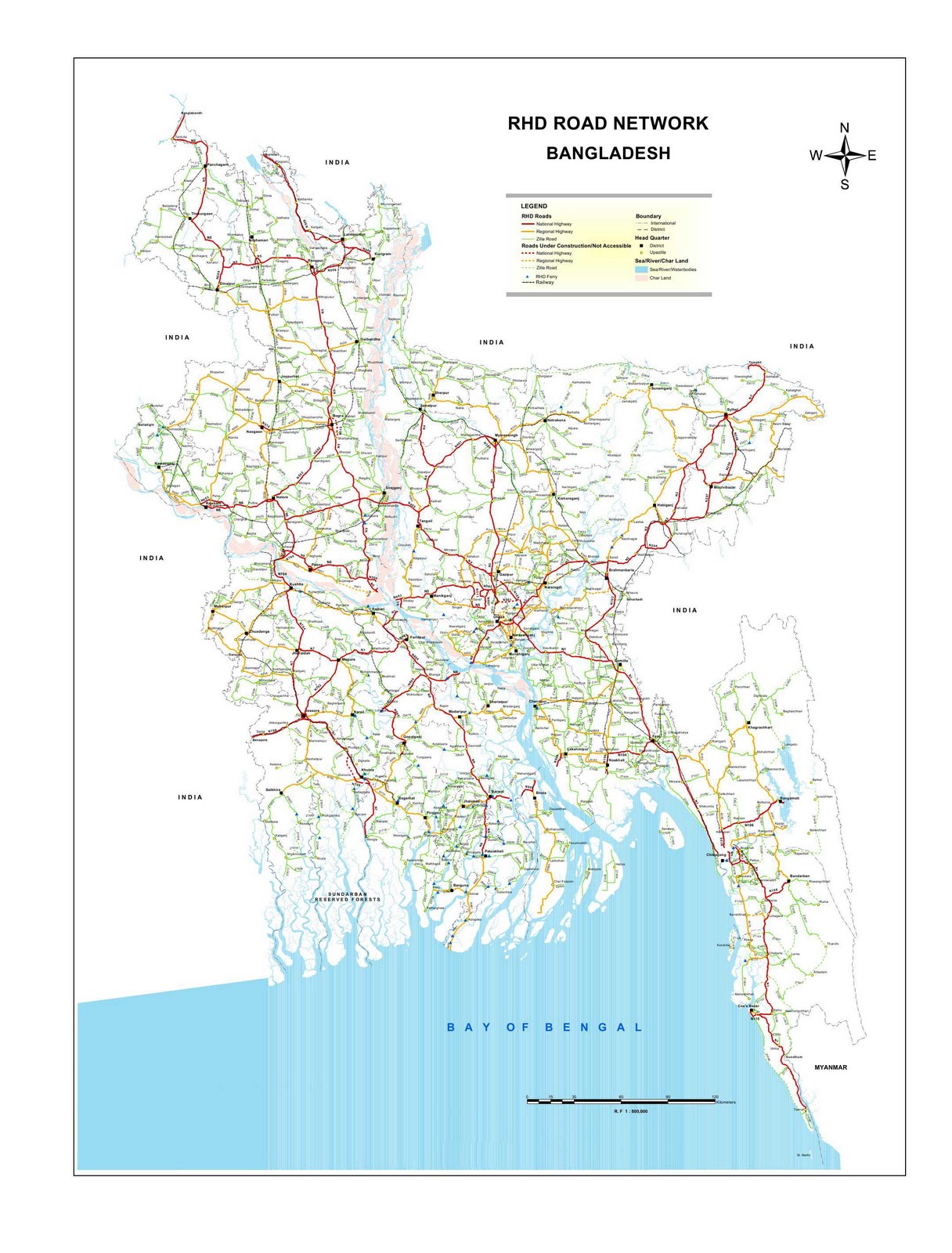 Maps of Bangladesh: RHD Road Network: Bangladesh