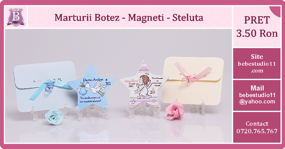 BebeStudio11.com - Invitatii Nunta‎ si Botez: Marturii Botez Magneti ...