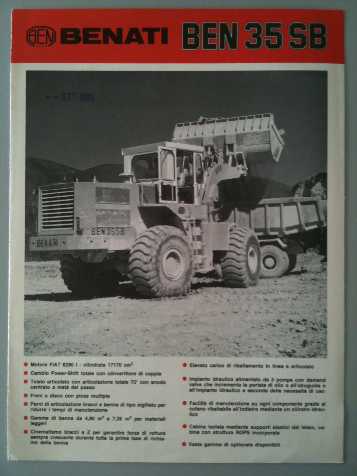 Earthmoving Machinery Sales Brochures: Benati Wheel Loader BEN 35 SB #064